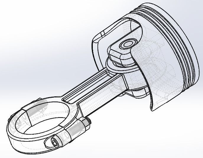Piston - connecting rod 3D model | CGTrader
