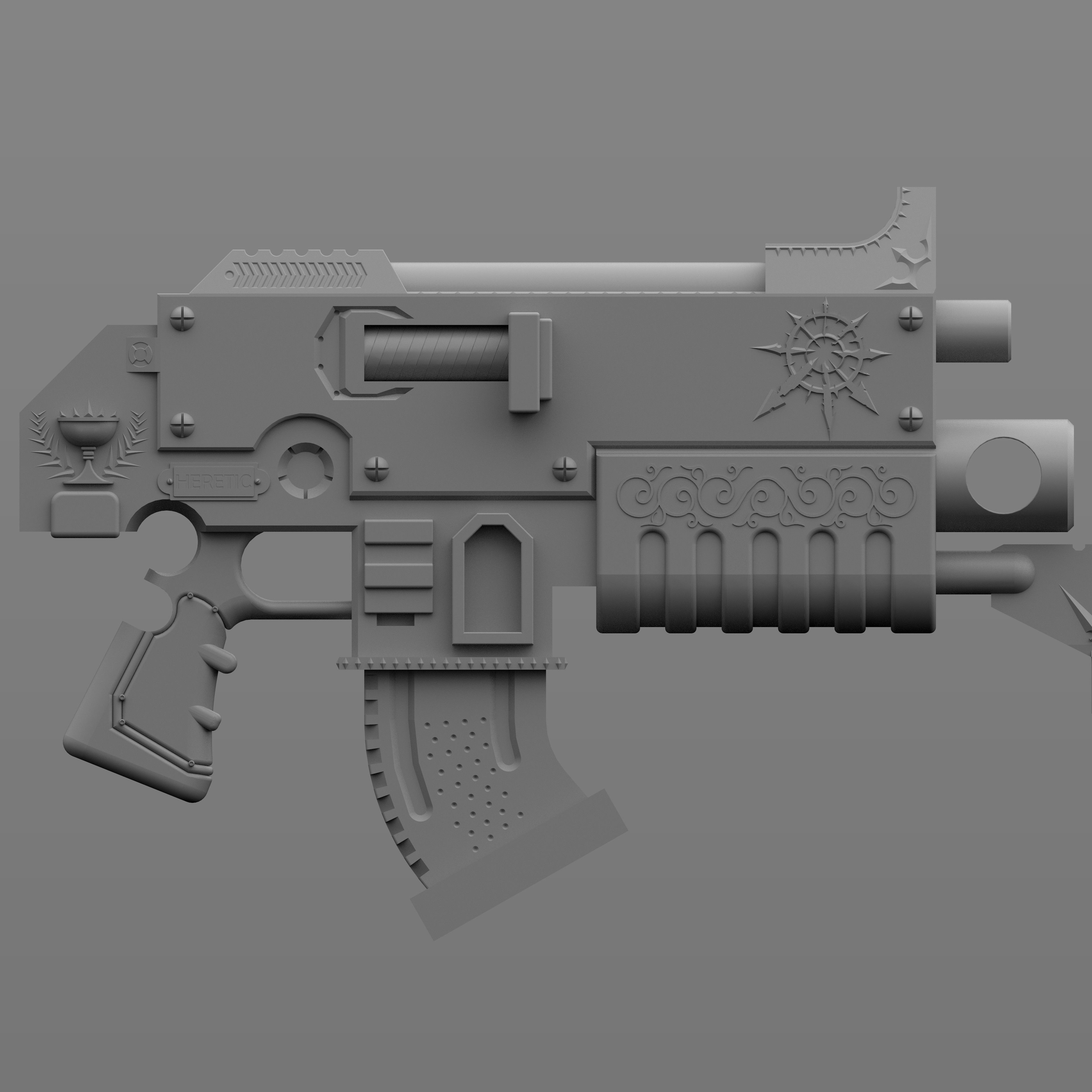 Chaos Space Marine Bolter 3D model 3D printable | CGTrader