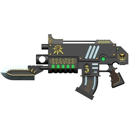 Chaos Space Marine Bolter 3D model 3D printable | CGTrader