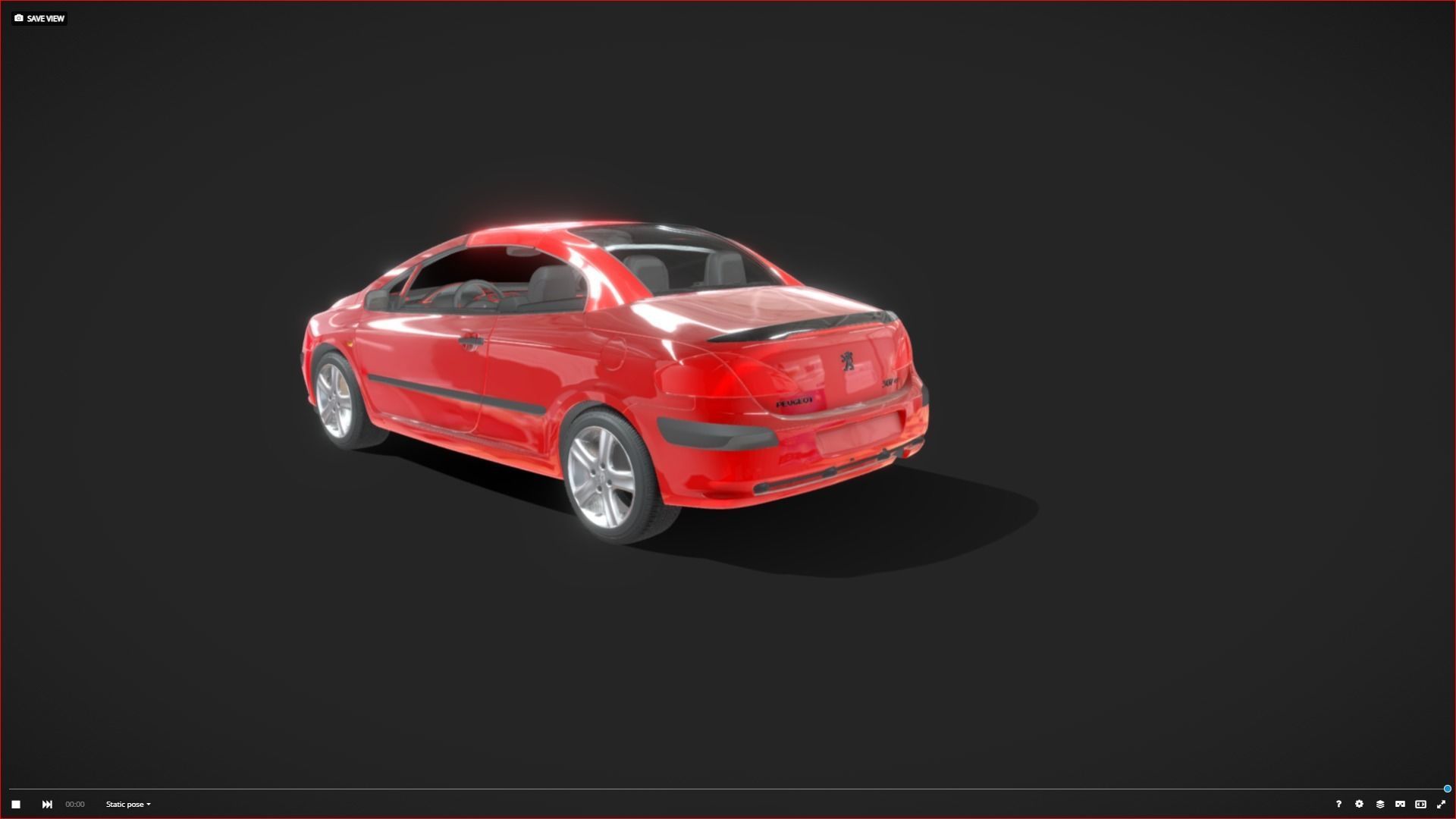 Peugeot 307 CC 3D model animated | CGTrader