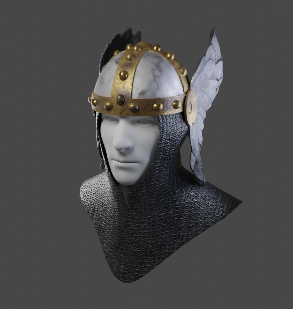 3D model Open Face Winged Helmet VR / AR / low-poly | CGTrader