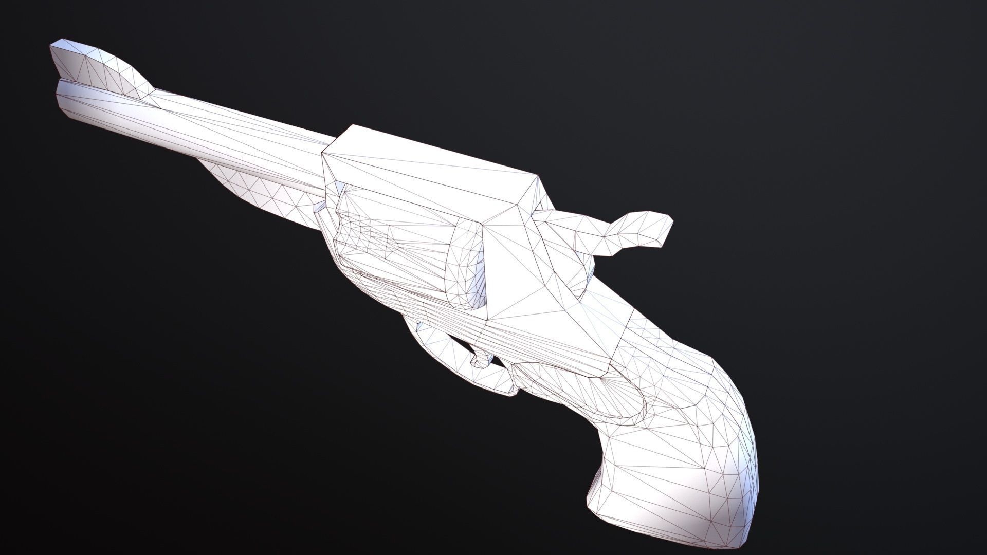 3D model low poly revolver VR / AR / low-poly | CGTrader