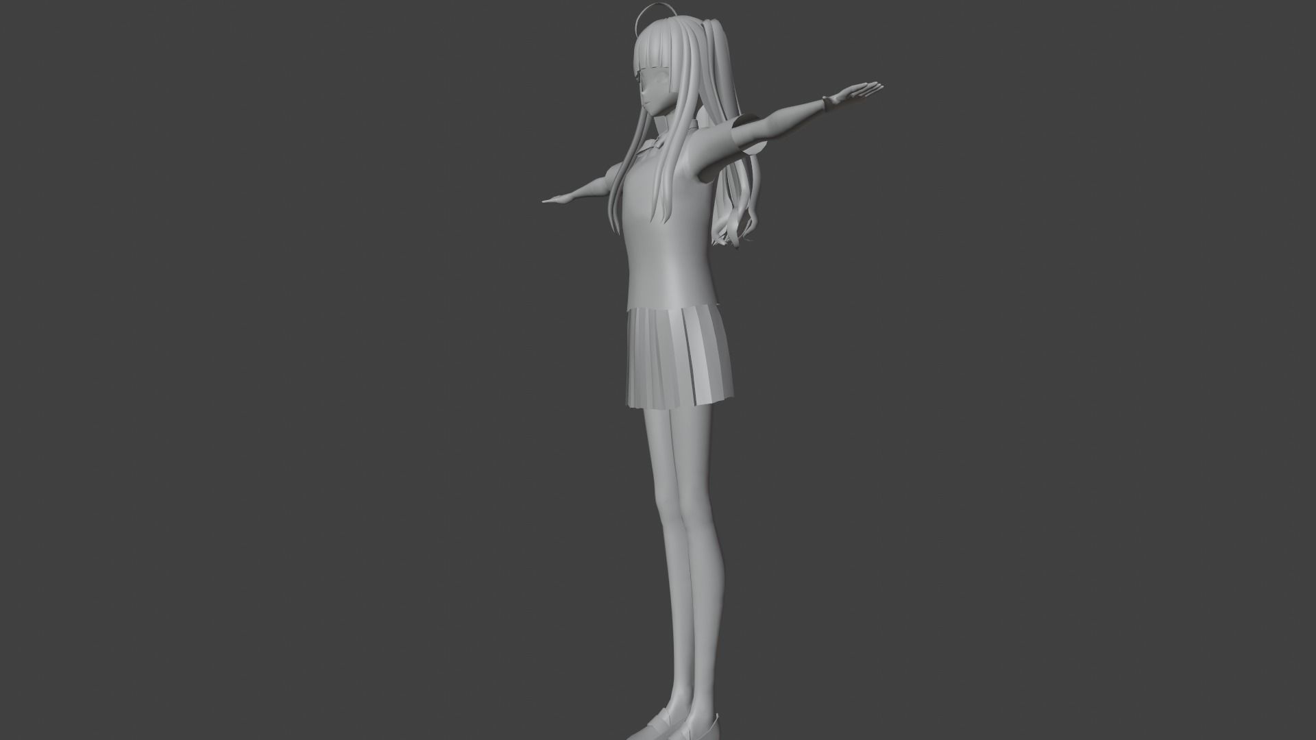 3D model cute anime girl character - Yuri VR / AR / low-poly rigged ...