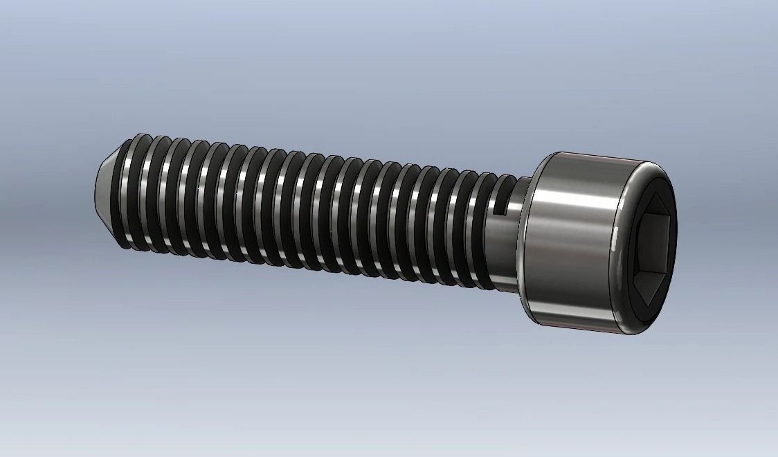 M4x16 round head metal screw free 3D model | CGTrader
