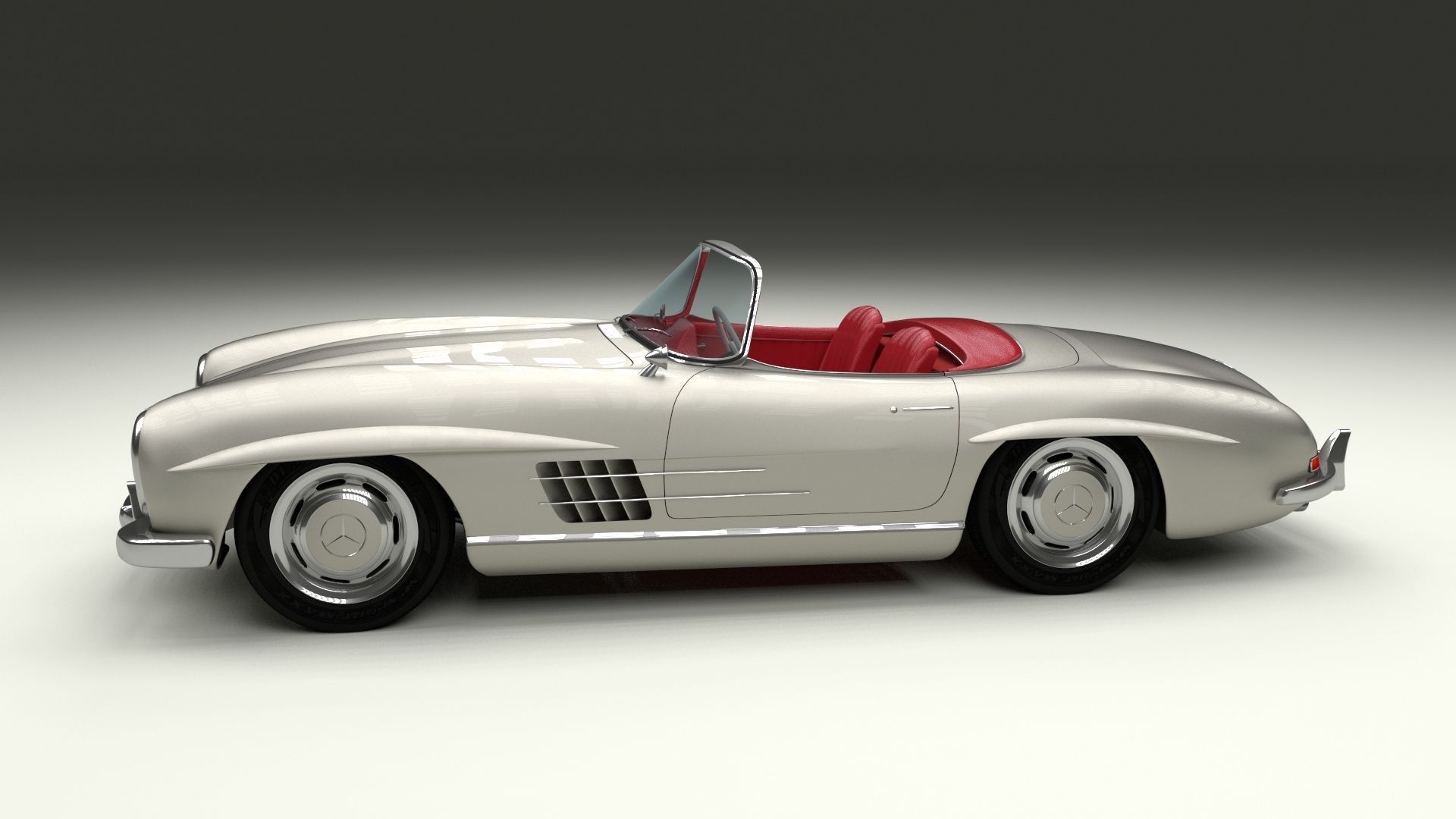 Fully Modelled Mercedes 300SL Roadster Silver HDRI 3D model | CGTrader