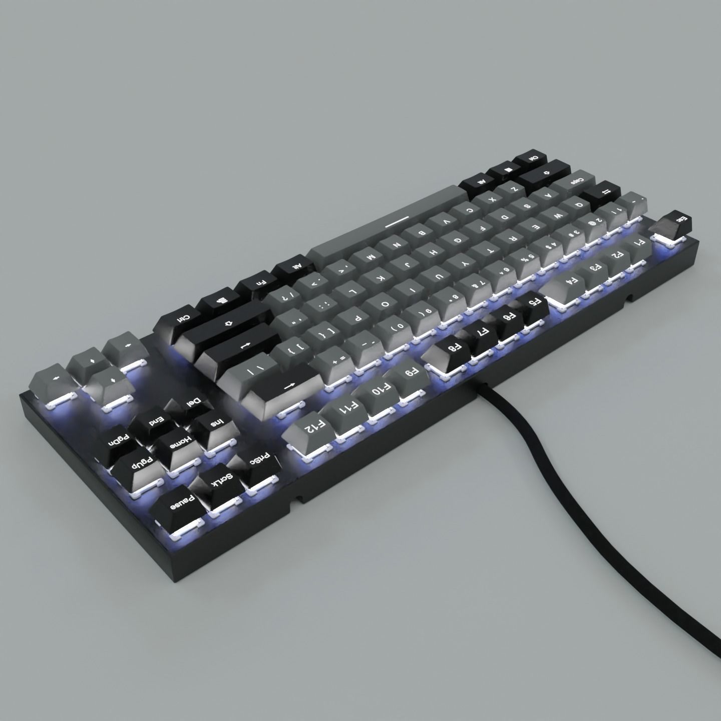 Black Gray Mechanical TKL Keyboard 3D model | CGTrader