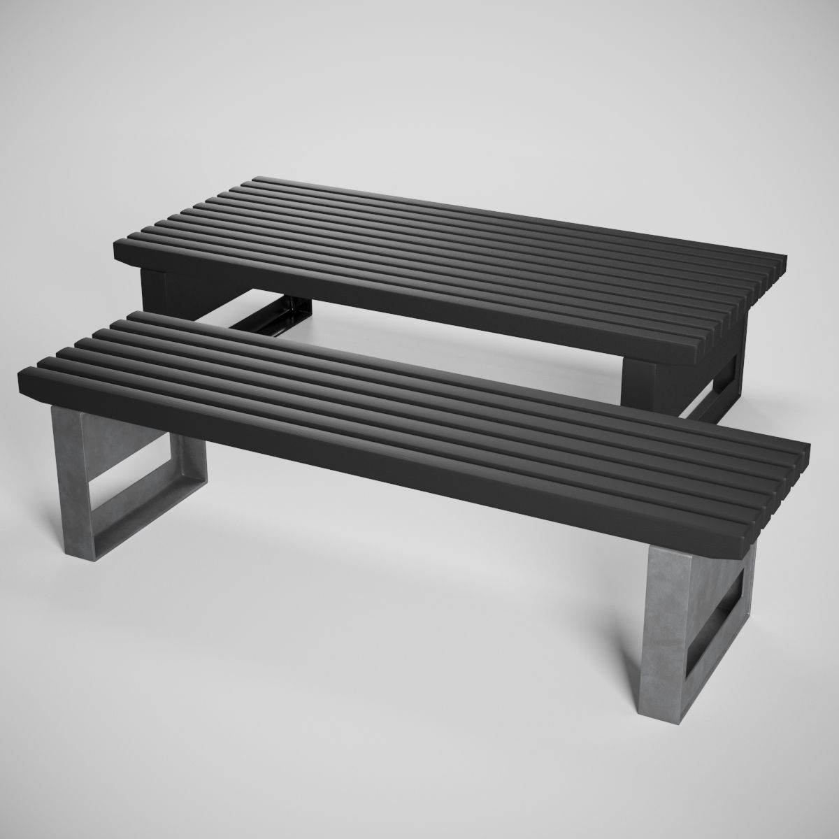 Block bench 3D model | CGTrader