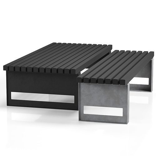 Block bench 3D model | CGTrader