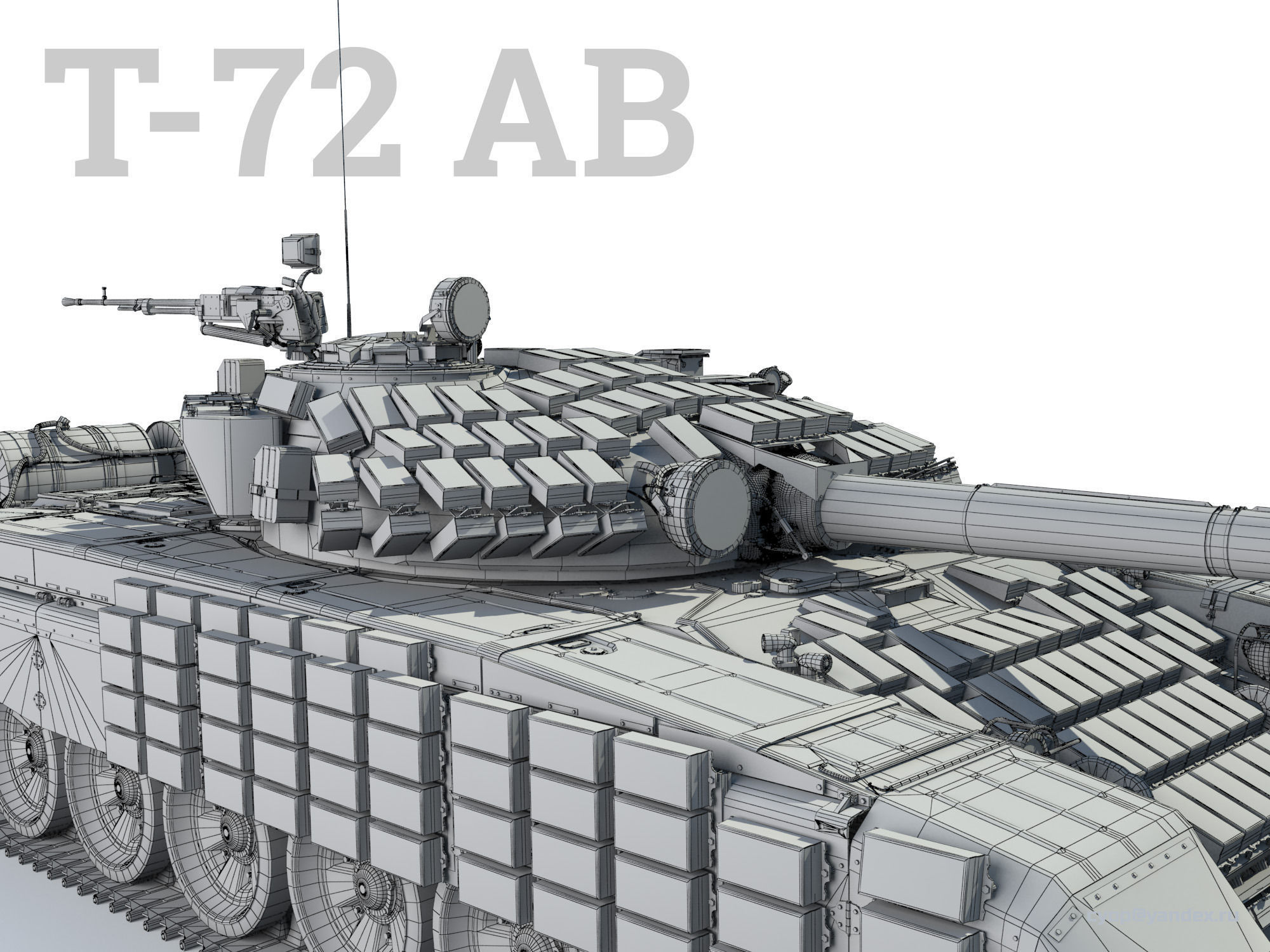 T-72AV Russian main battle tank 2 in 1 3D model | CGTrader
