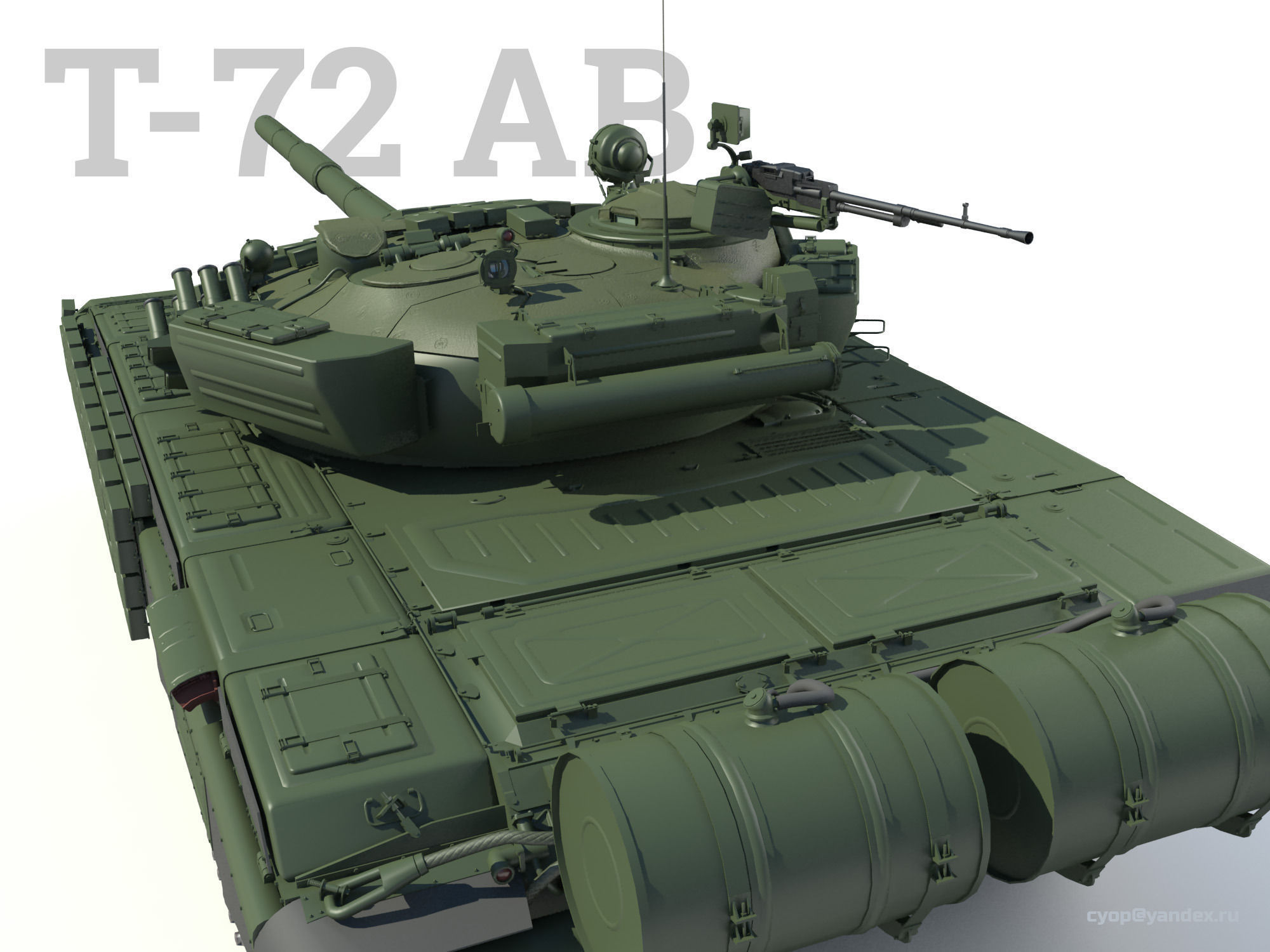T-72AV Russian main battle tank 2 in 1 3D model | CGTrader