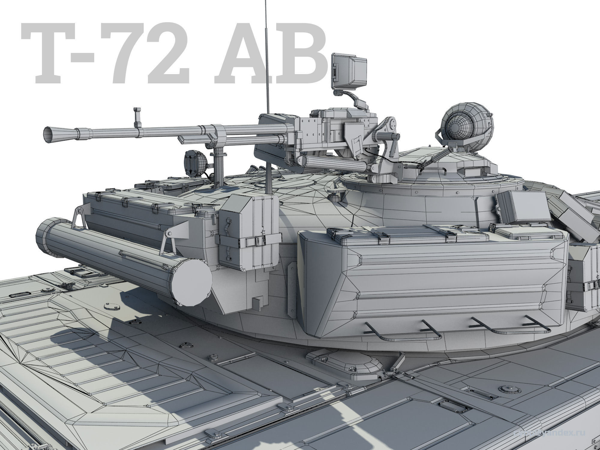 T-72AV Russian main battle tank 2 in 1 3D model | CGTrader