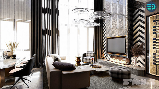 D5 RENDER SCENE INTERIOR APARTEMENT 1 free 3D model | CGTrader