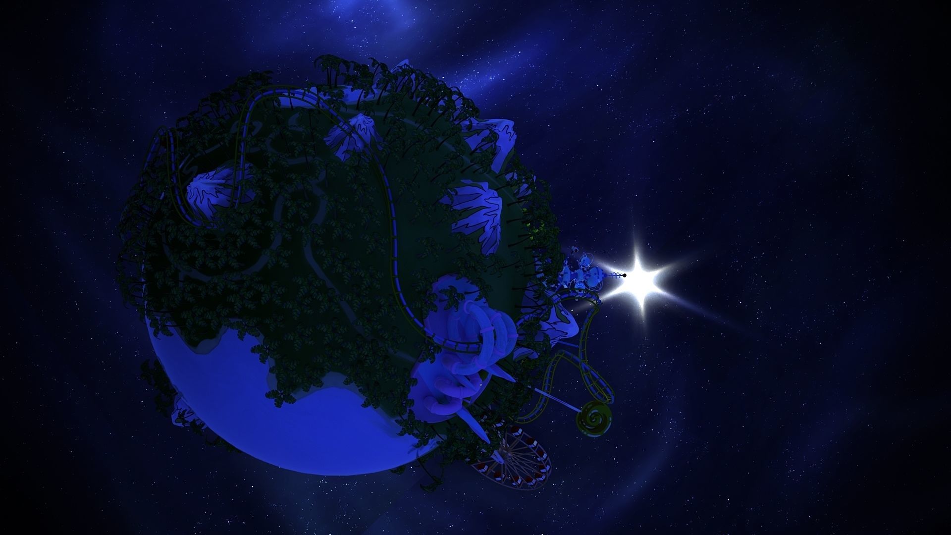 3D model toy planet small world carousels Amusement VR / AR / low-poly ...