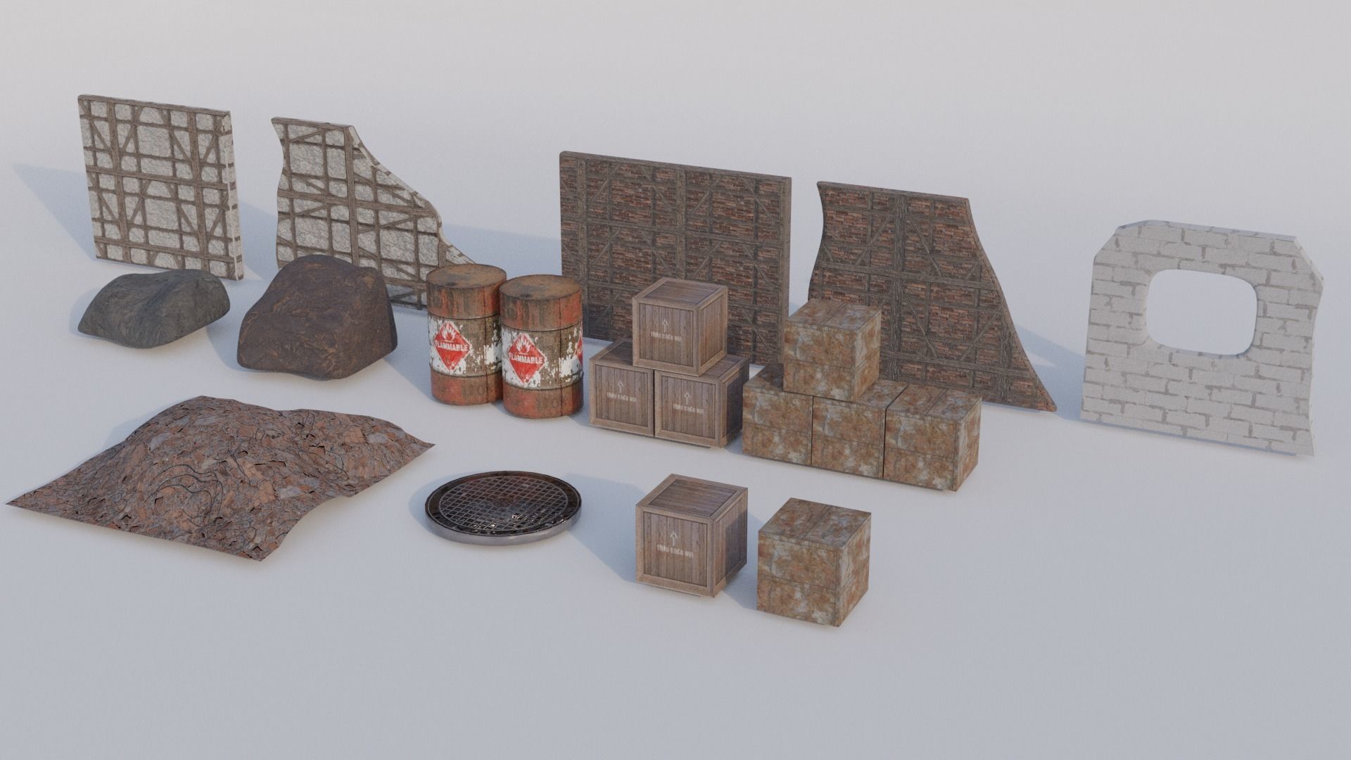 3D model Set of obstacles VR / AR / low-poly | CGTrader