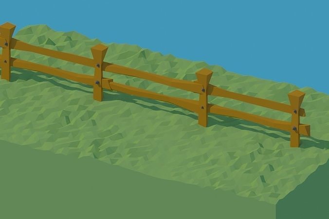 3D model LOW POLY ASSET FENCE MODEL - LOWPOLYGONAL VR / AR / low-poly ...