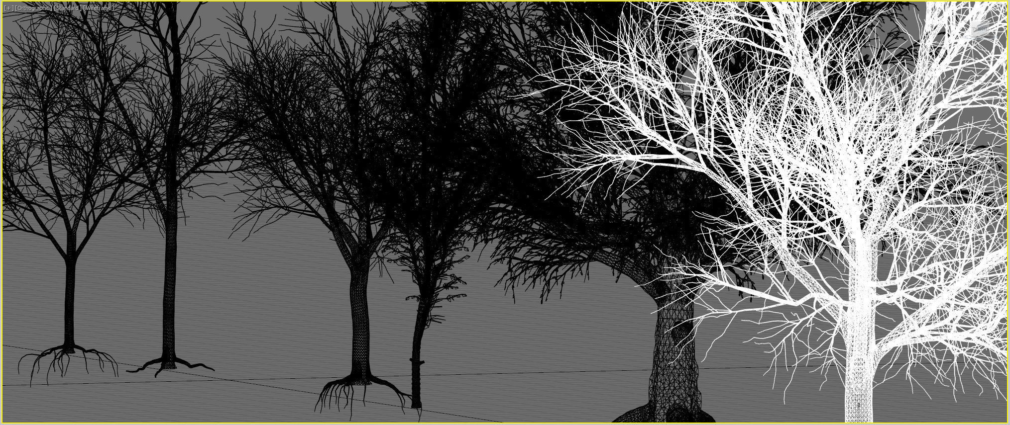 Snow covered trees winter trees with parametric material 3D model ...