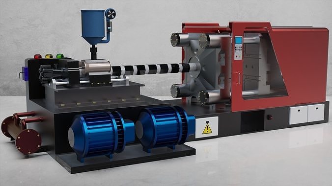 Injection molding machine 3D model rigged | CGTrader