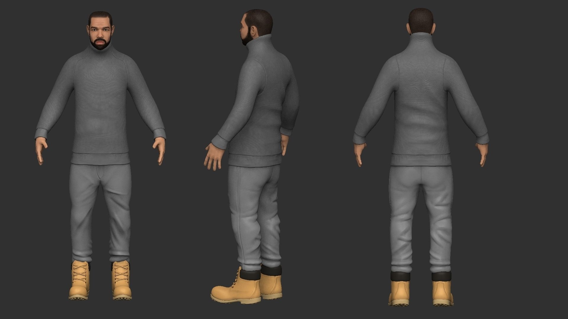 3D model Drake singer low poly Now Available with Rigging VR / AR / low ...