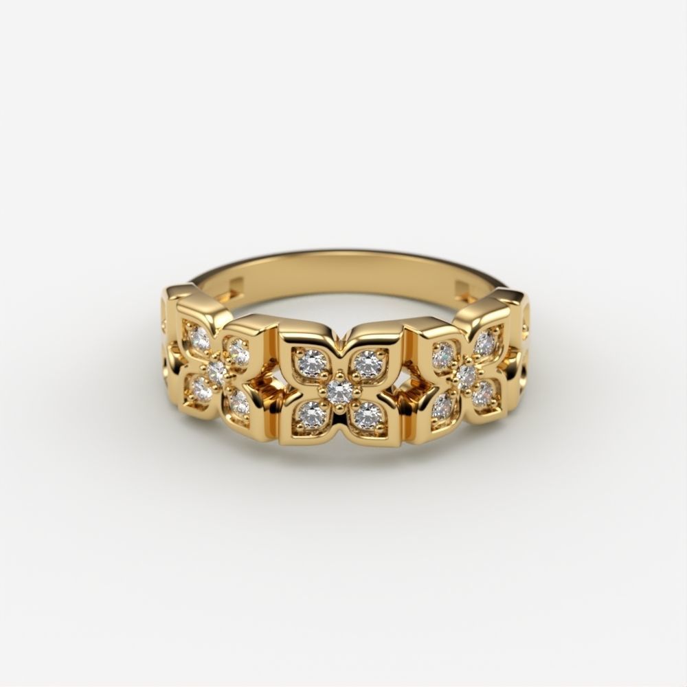 Women ring gems 3dm stl 3D model 3D printable | CGTrader