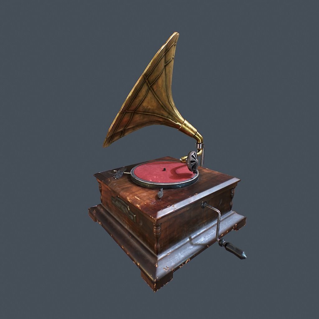 3D model Vintage Gramophone Animated VR / AR / low-poly animated | CGTrader