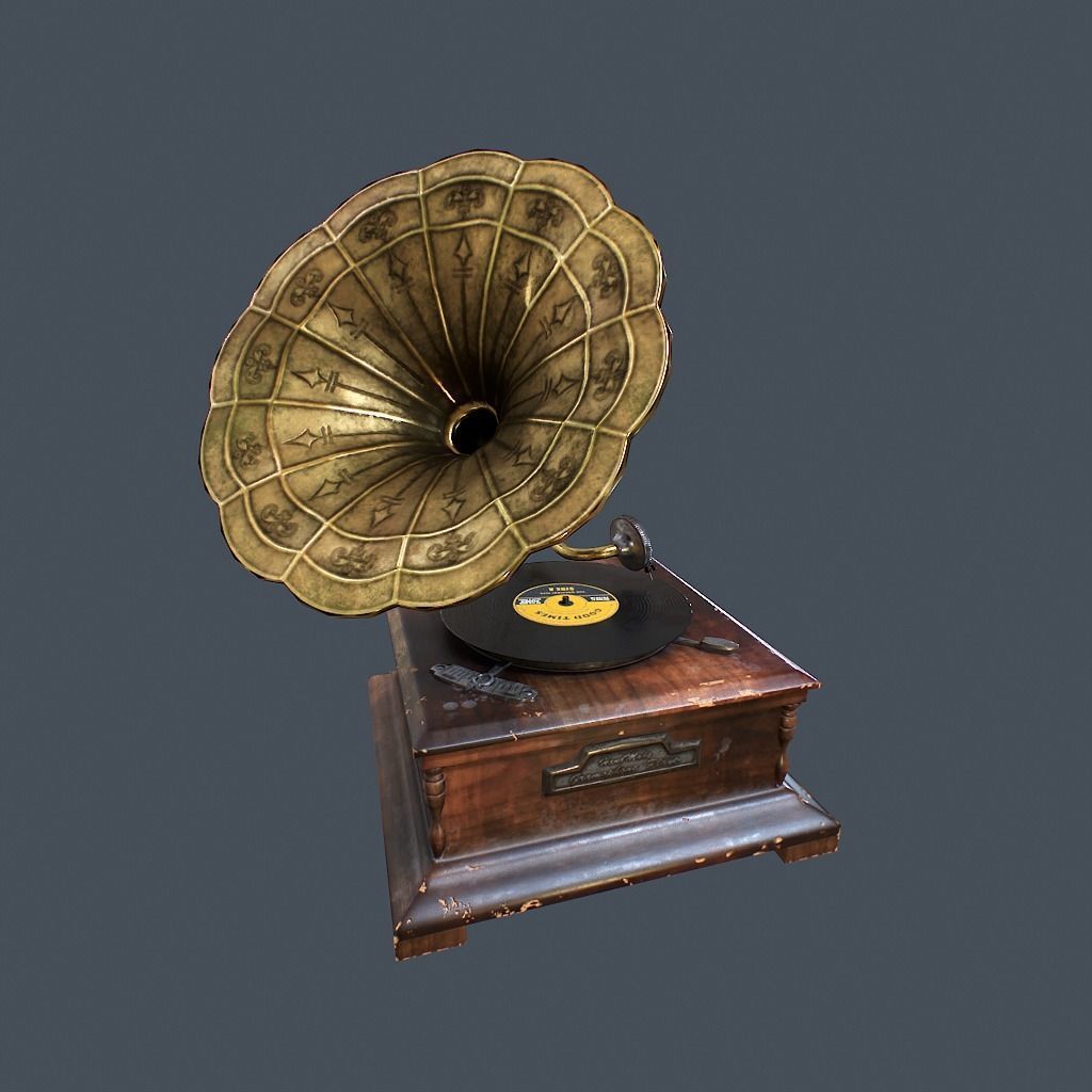 3D model Vintage Gramophone Animated VR / AR / low-poly animated | CGTrader