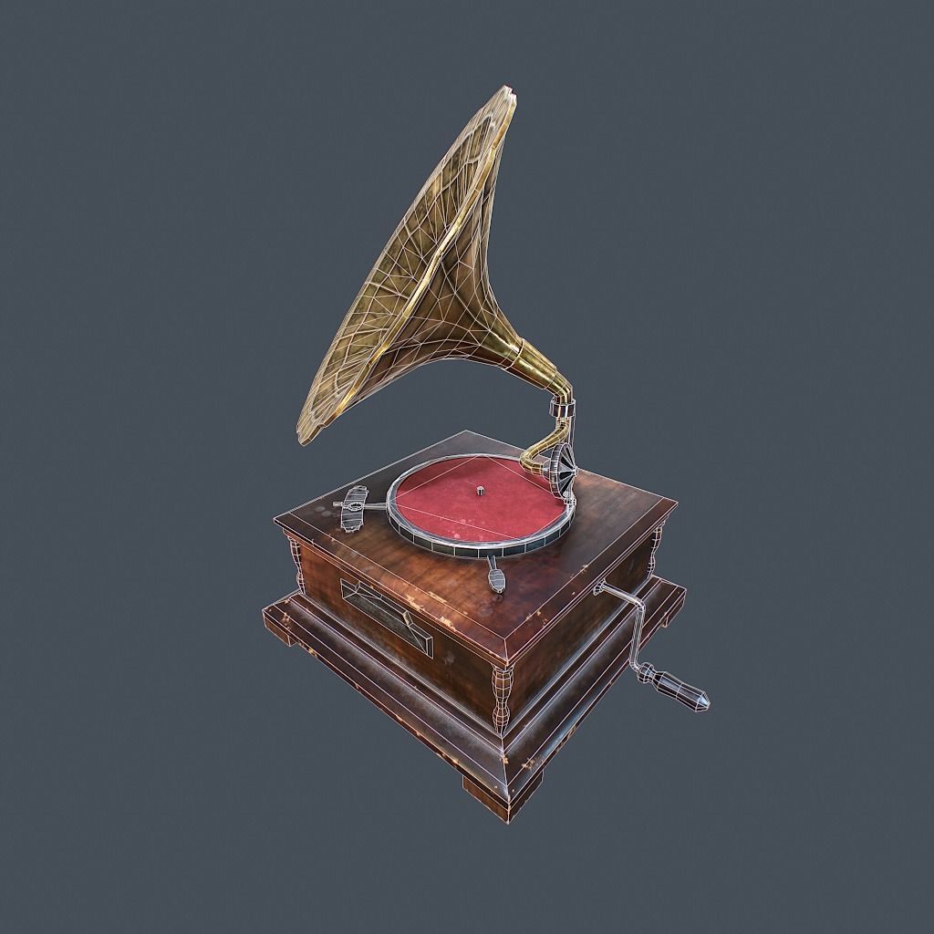 3D model Vintage Gramophone Animated VR / AR / low-poly animated | CGTrader