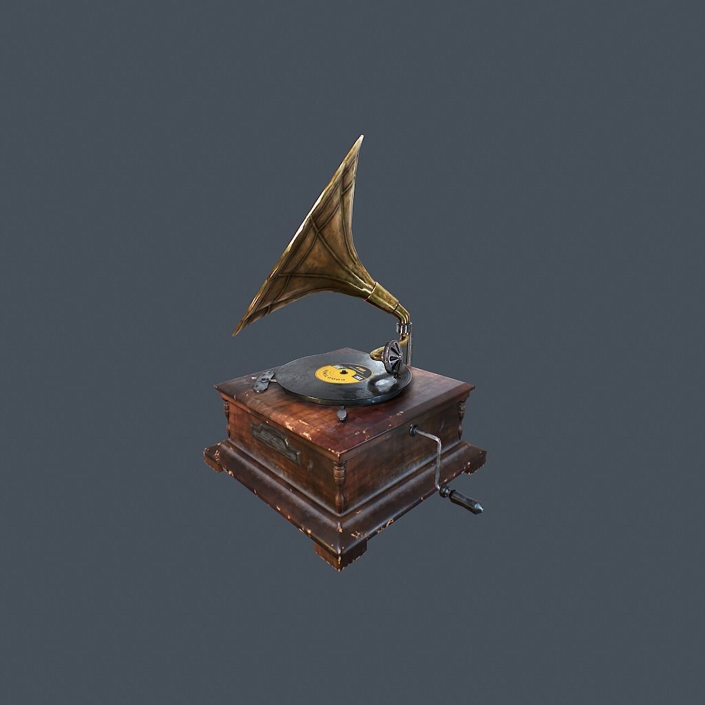 3D model Vintage Gramophone Animated VR / AR / low-poly animated | CGTrader