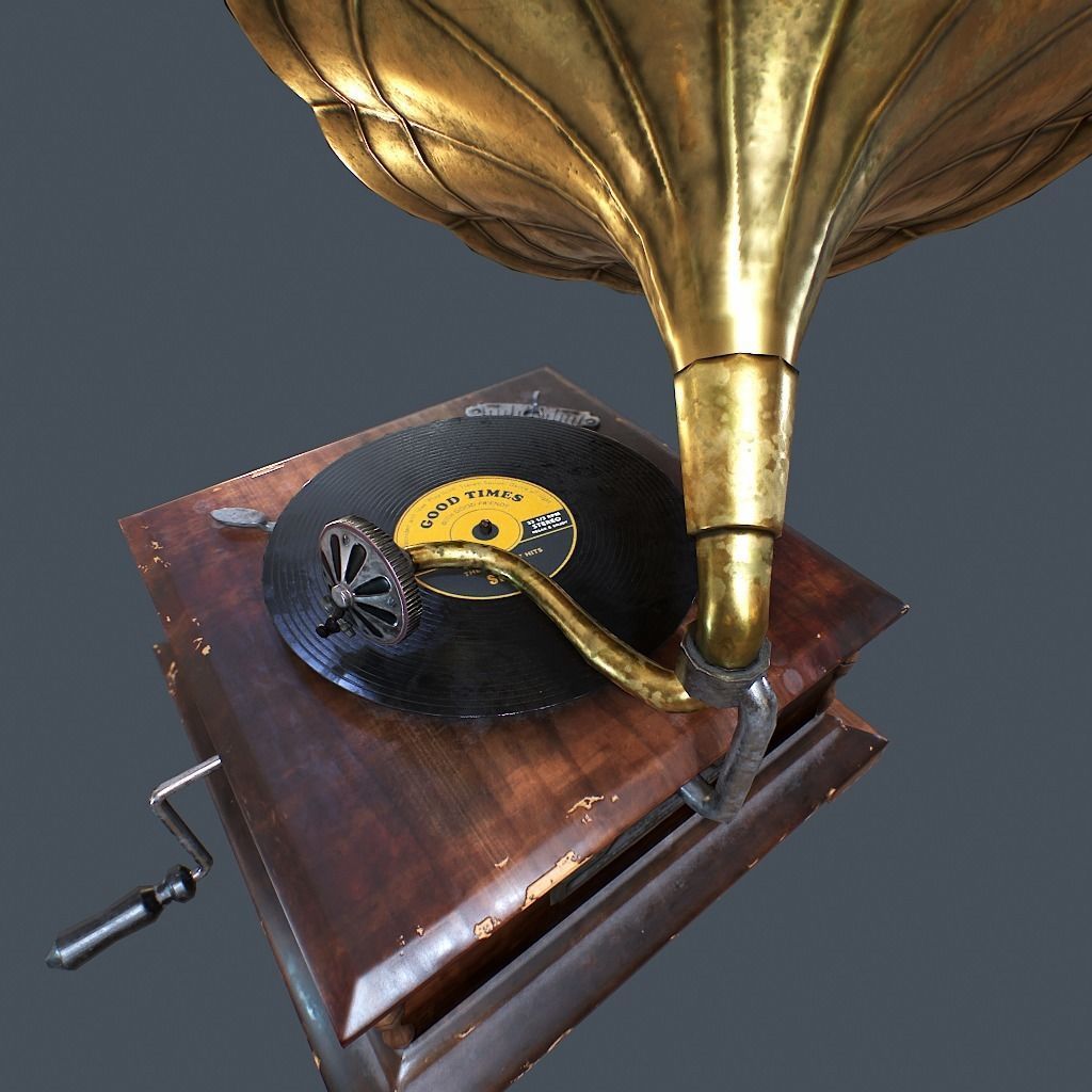 3D model Vintage Gramophone Animated VR / AR / low-poly animated | CGTrader