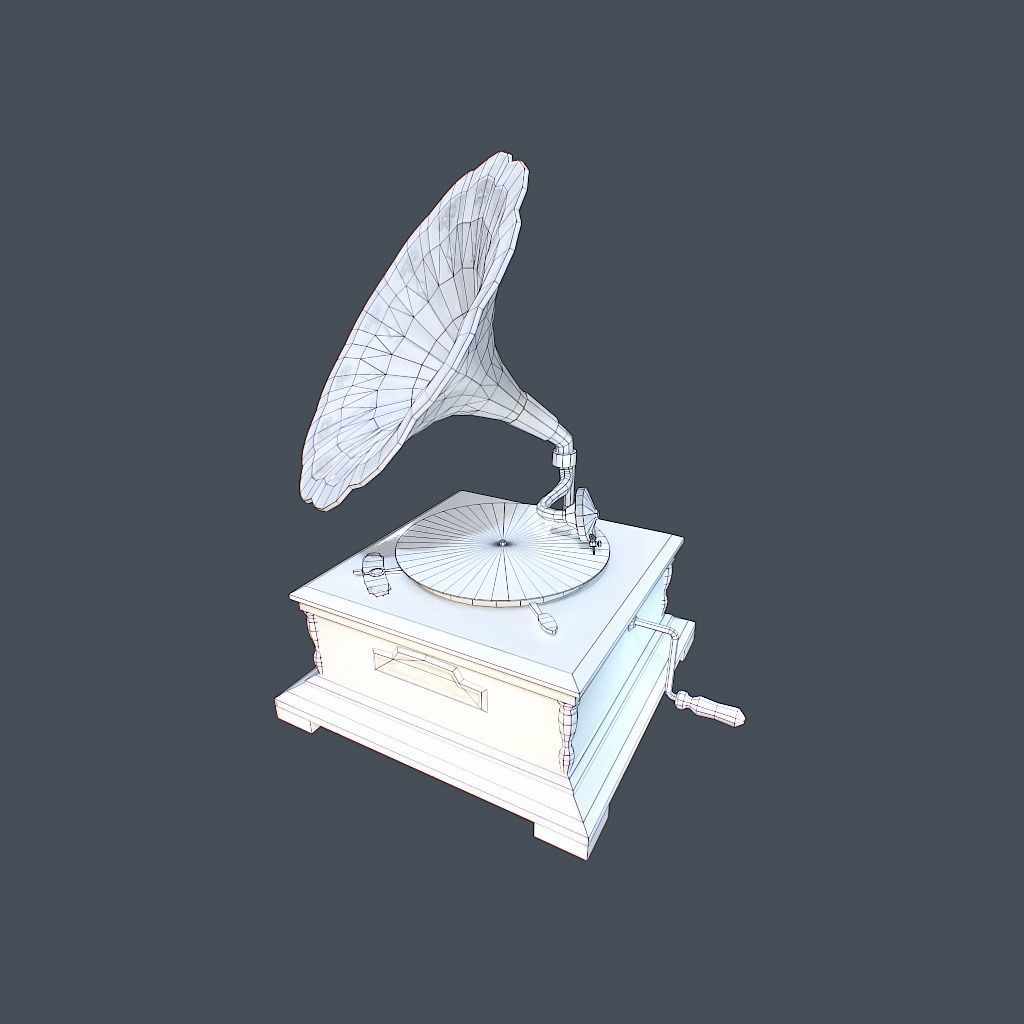 3D model Vintage Gramophone Animated VR / AR / low-poly animated | CGTrader
