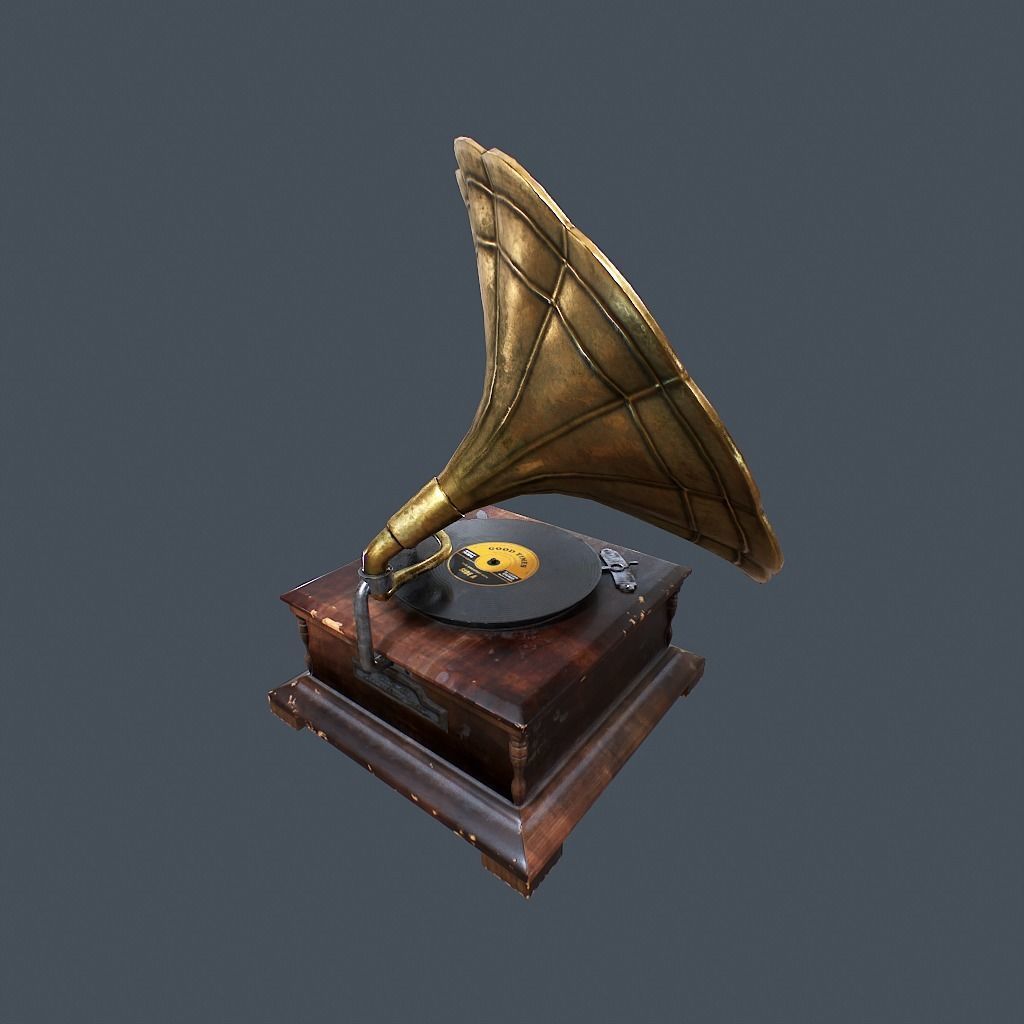 3D model Vintage Gramophone Animated VR / AR / low-poly animated | CGTrader