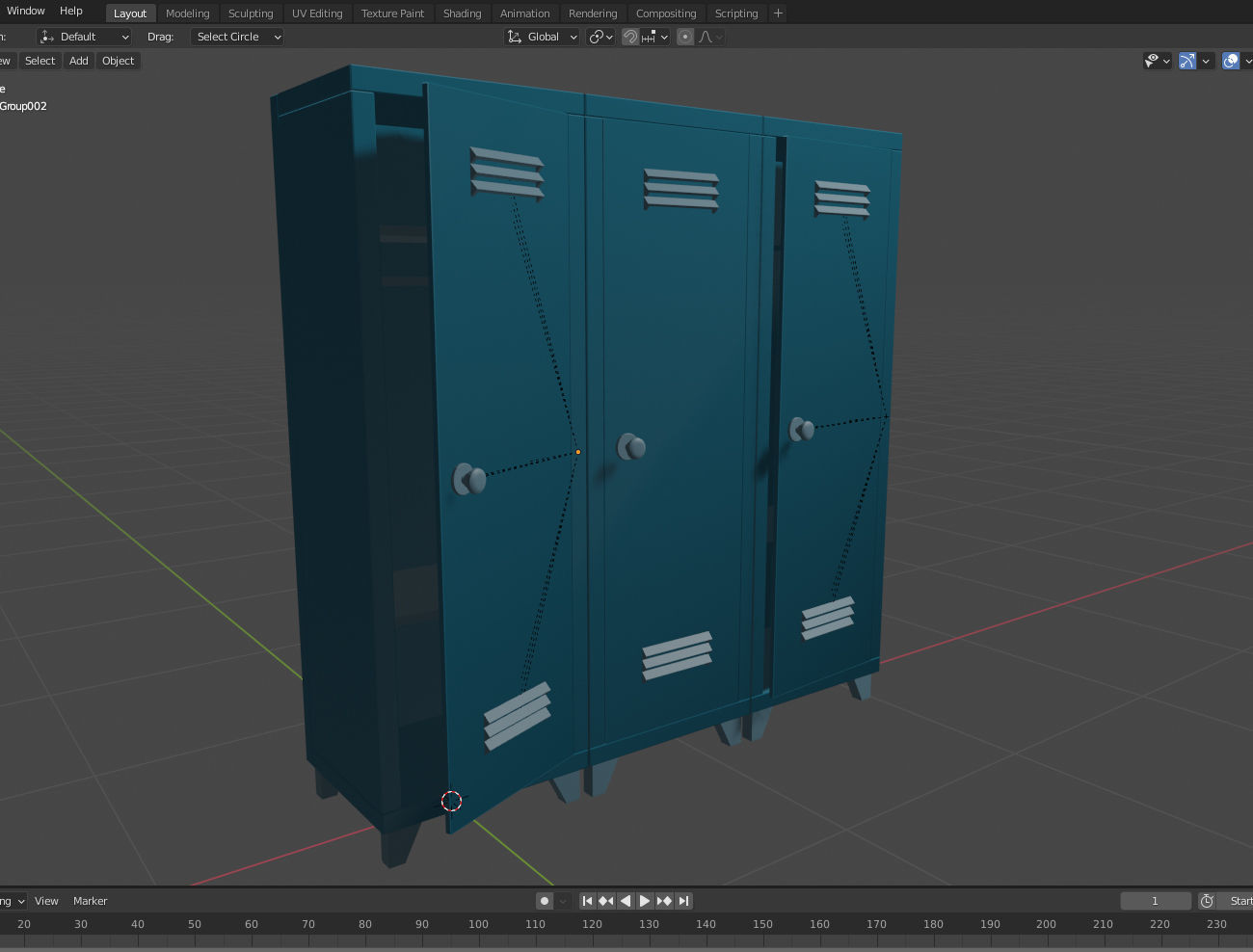3D model Locker low poly 3d model three lockers VR / AR / low-poly ...