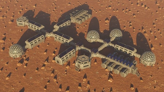 3D model Modular low poly colony VR / AR / low-poly | CGTrader