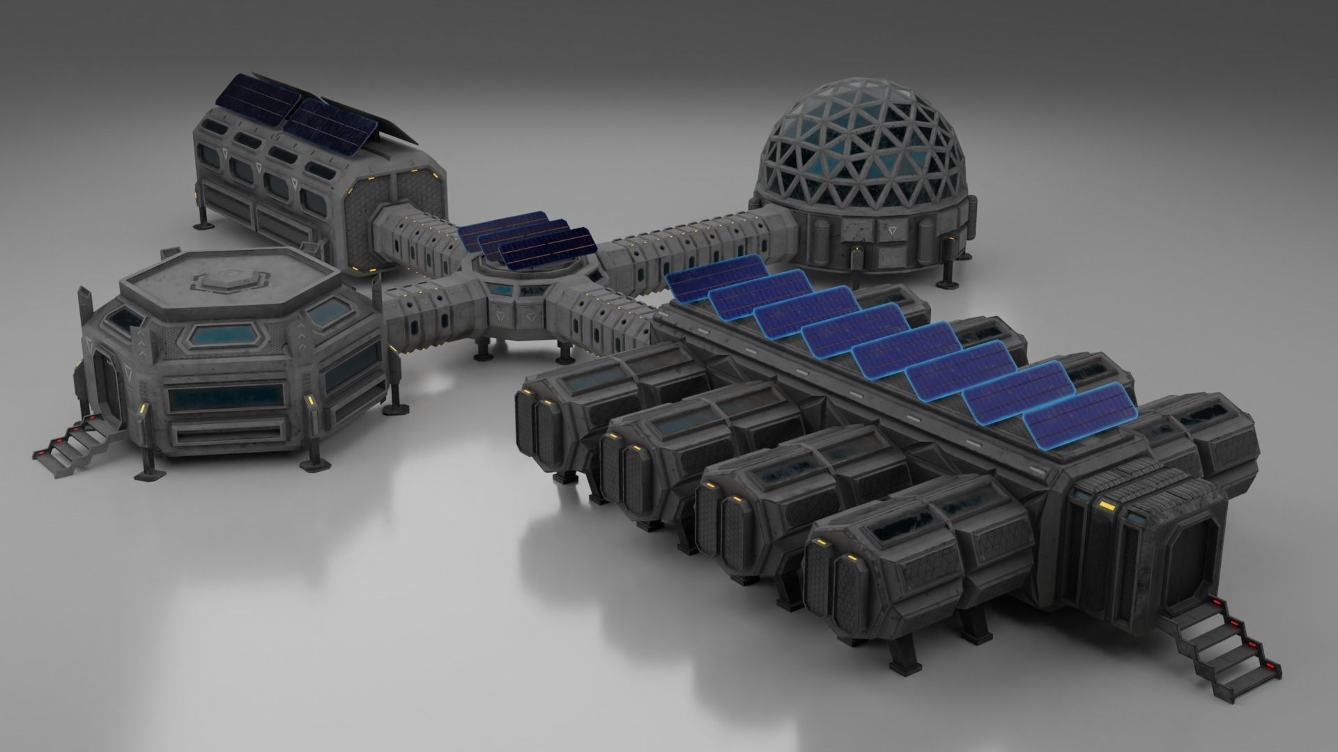 3D model Modular low poly colony VR / AR / low-poly | CGTrader