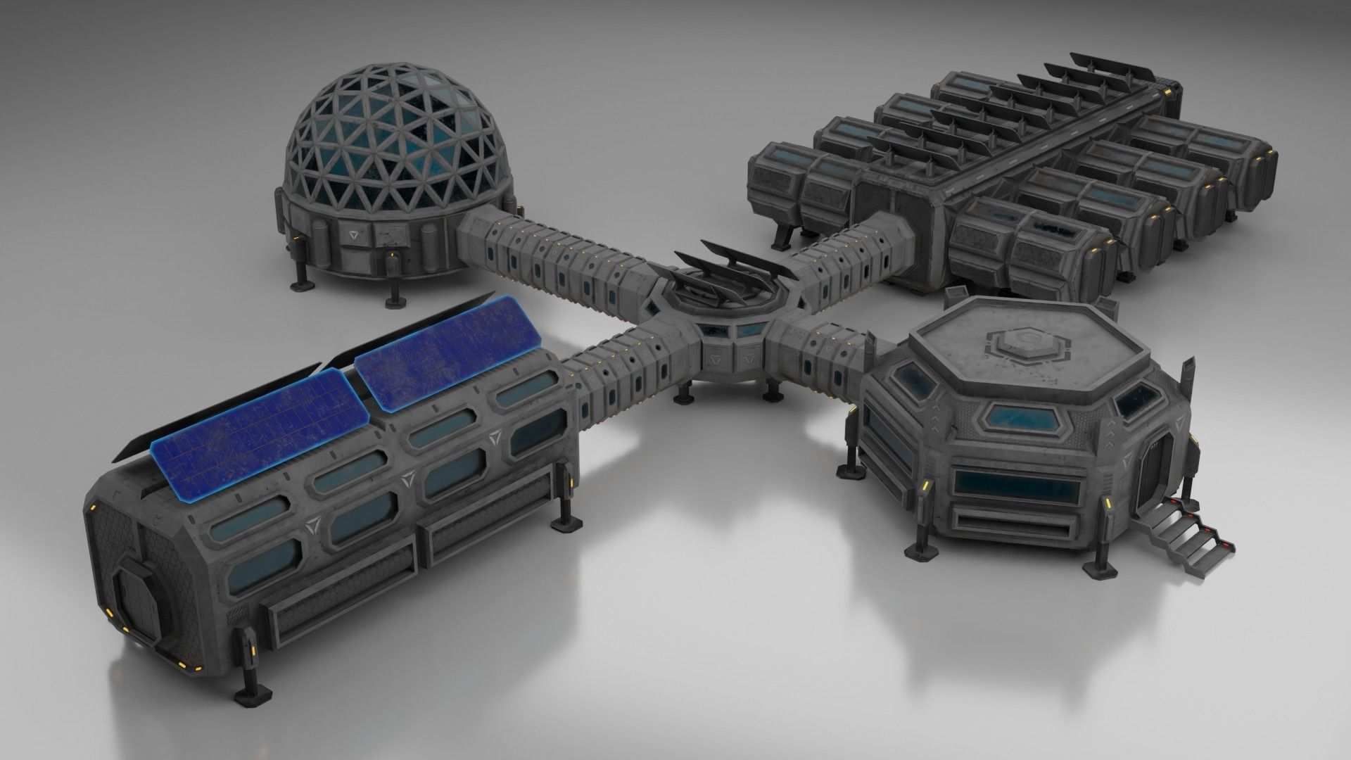 3D model Modular low poly colony VR / AR / low-poly | CGTrader