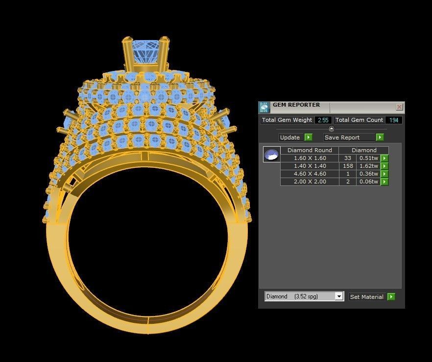 R151 women ring diamond cad file update 3D model | CGTrader