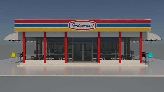 Indomaret Grocery Store 3D model 3D printable | CGTrader