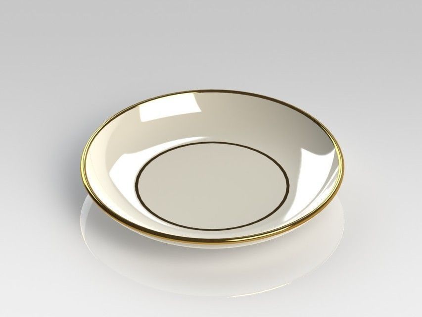 Plate gold rimmed free 3D model | CGTrader