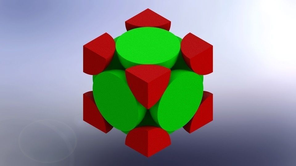 FCC unit cell free 3D model | CGTrader