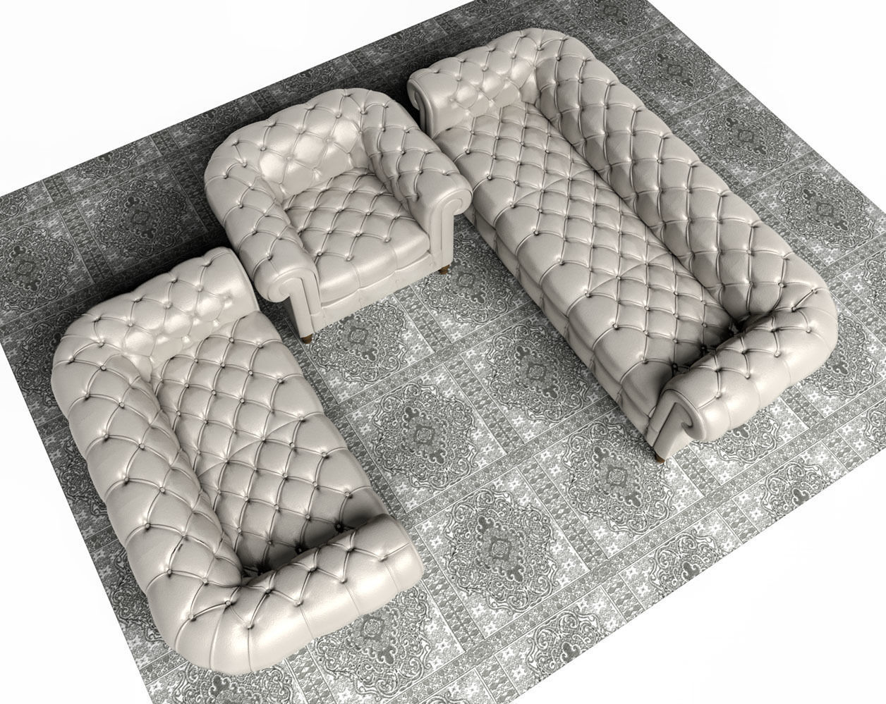 Tufted set 3D model | CGTrader