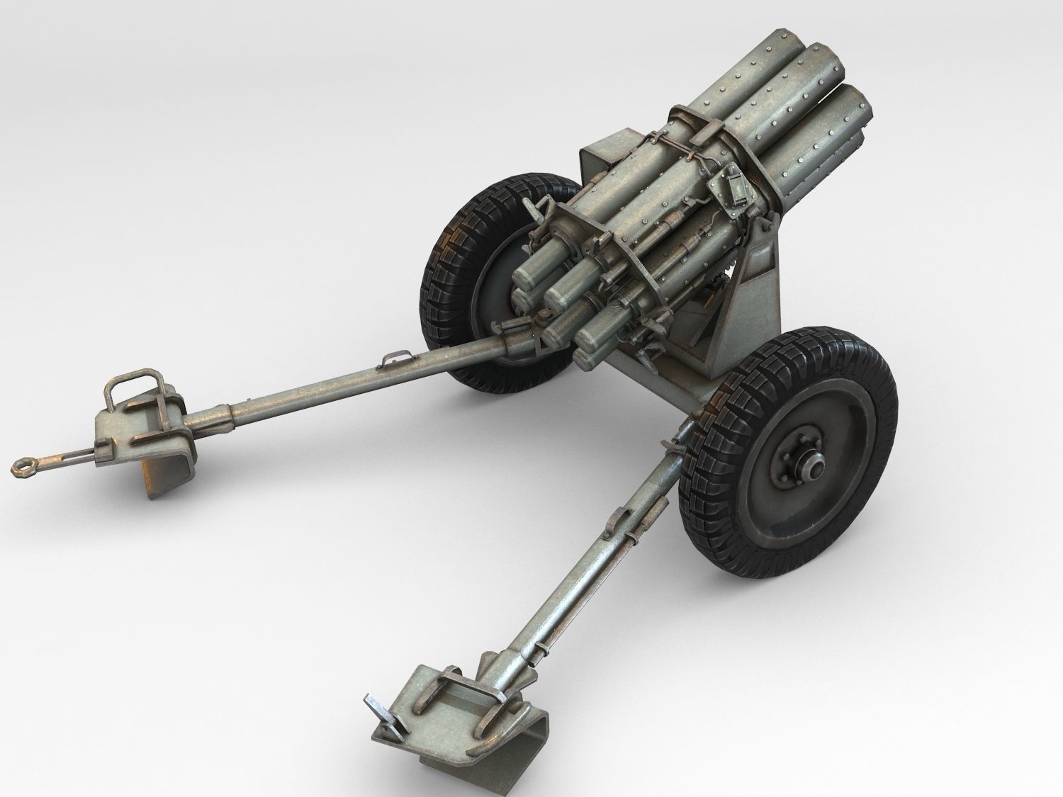 3D model Low Poly 15cm Nebelwerfer 41 rocket artillery VR / AR / low ...