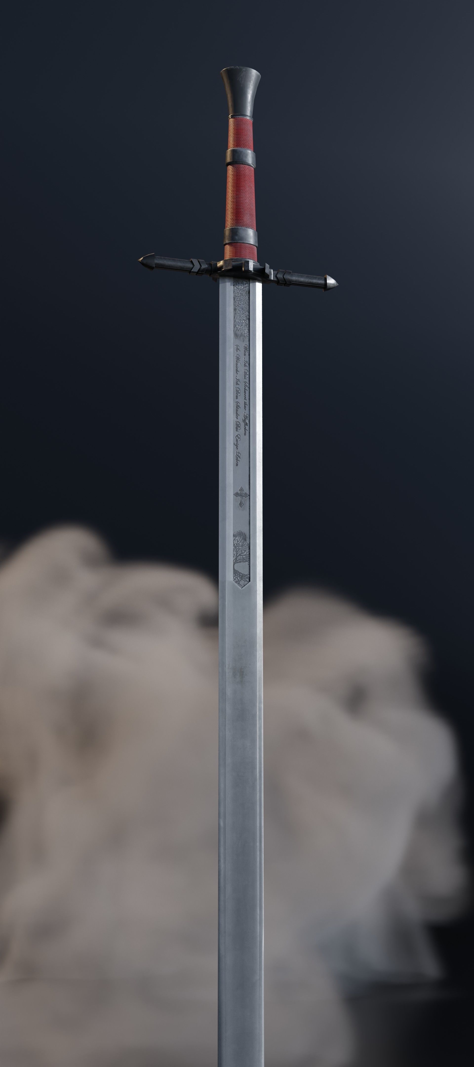 3D model Executioner Sword - Low Poly VR / AR / low-poly OBJ FBX BLEND DAE