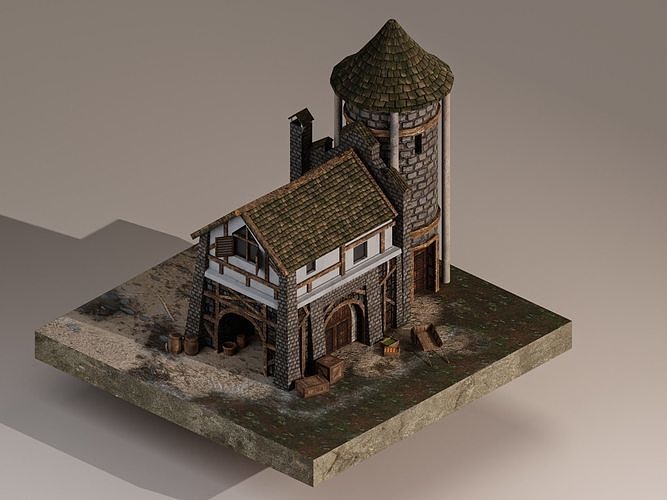 3D model Medieval Warehouse VR / AR / low-poly | CGTrader