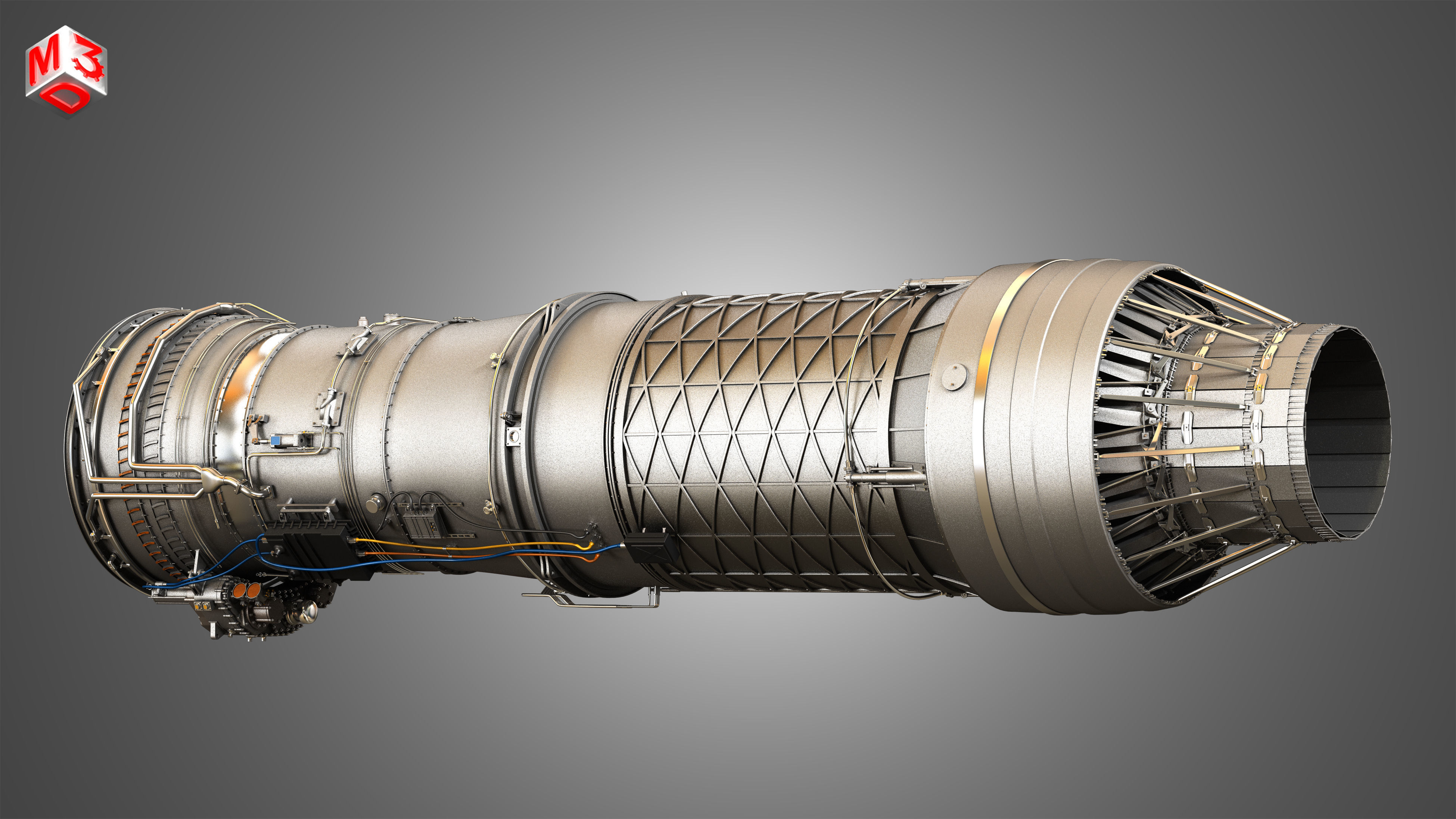 F100 - PW - 220 Turbofan Engine - with Interior Parts 3D model | CGTrader