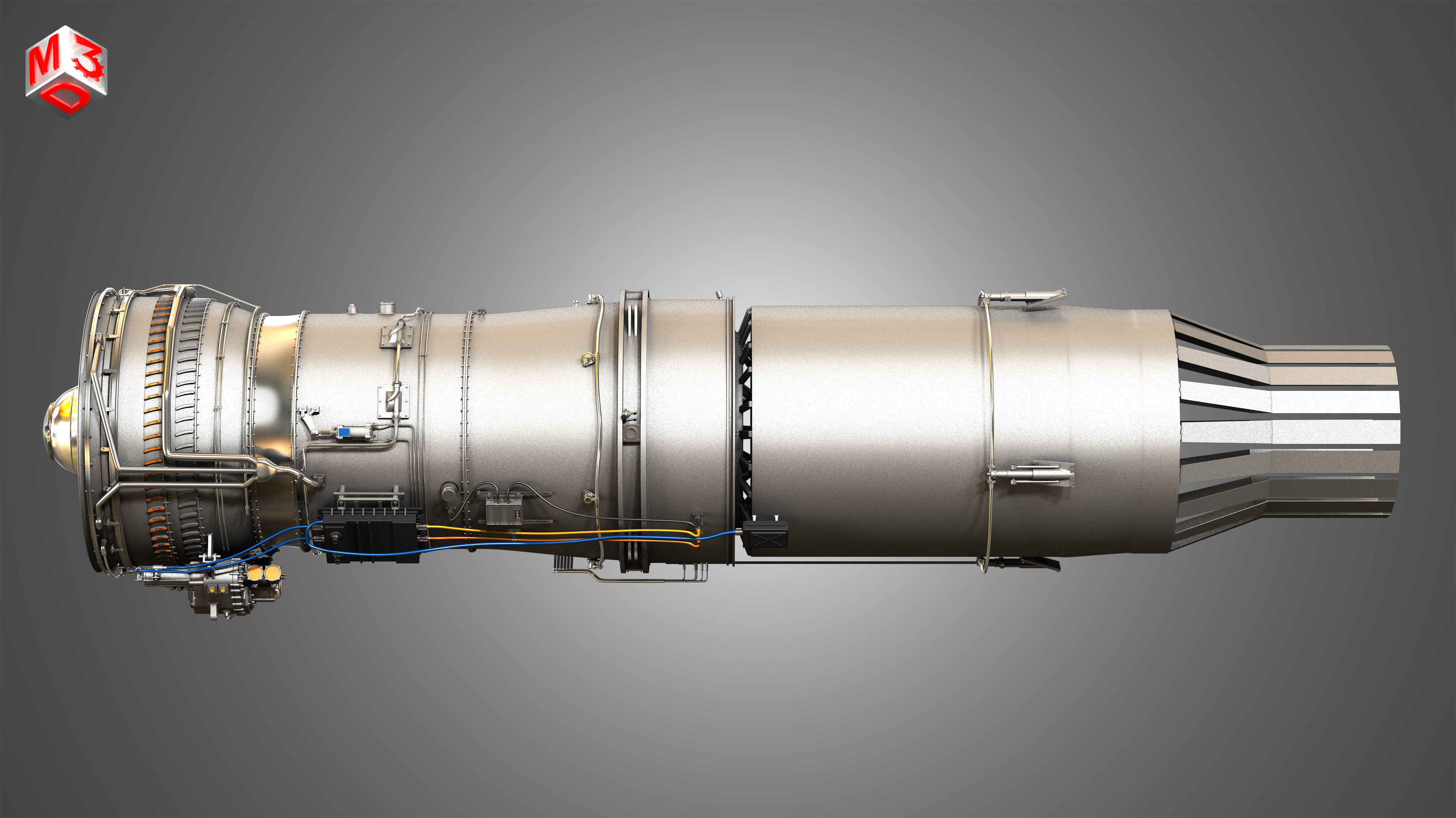 F100 - PW - 220 Turbofan Engine - with Interior Parts 3D model | CGTrader