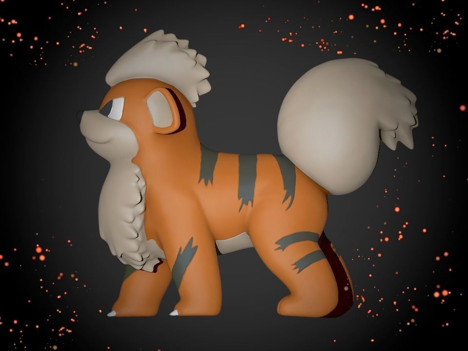 Growlithe STL 3D model 3D printable | CGTrader