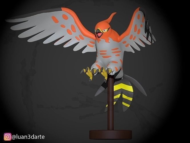 Talonflame STL phoenix statue 3D model 3D printable | CGTrader
