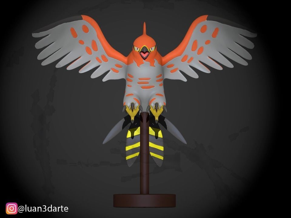 Talonflame STL phoenix statue 3D model 3D printable | CGTrader