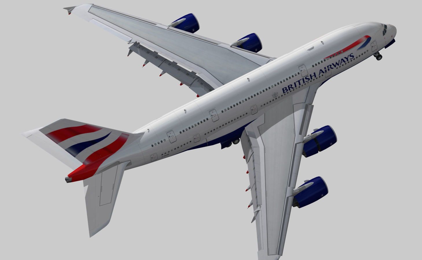 3D model Airbus 380-8 British Airways livery VR / AR / low-poly rigged ...
