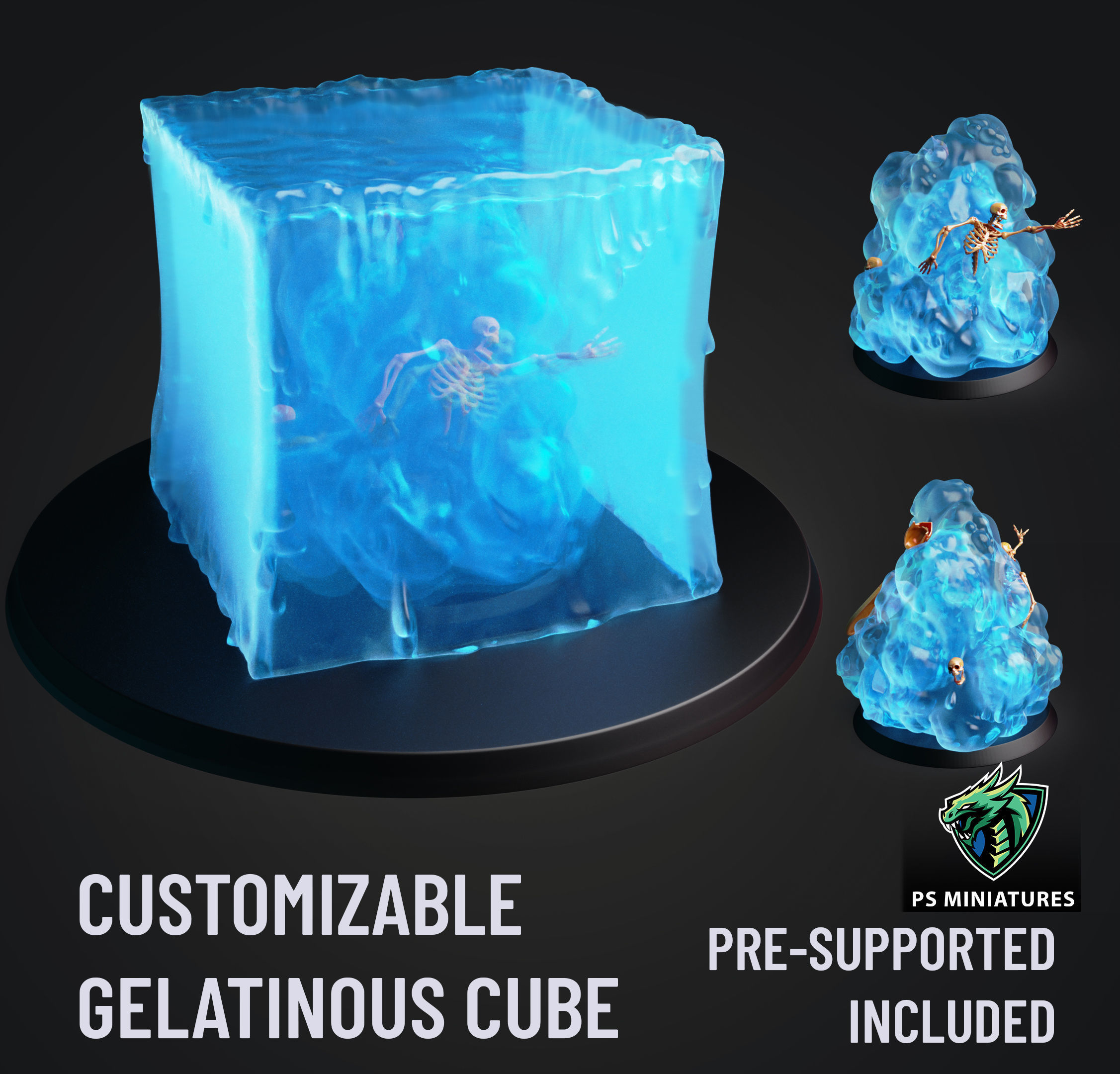 Gelatinous Cube - Customisable 3D model 3D printable | CGTrader