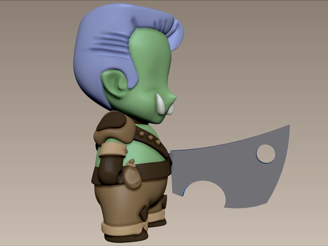 Simple Orc Chibi Art Toy Print 3D model 3D printable | CGTrader